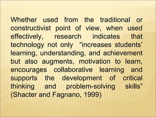Roles of educational technology in learning | PPT