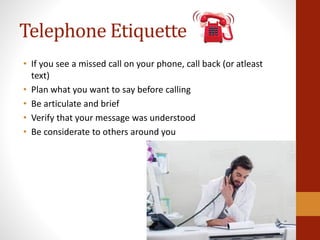 Roles of etiquette in communication pdf | PPT