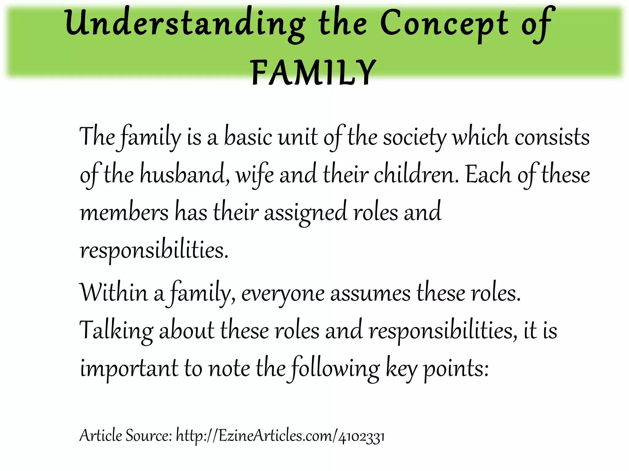 ROLES OF FAMILY - ANNE | PPT