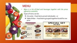 roles of food attendant.pptx | Food & Drink
