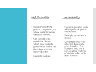 Roles of genetic and environmental factors in disease causation | PPTX