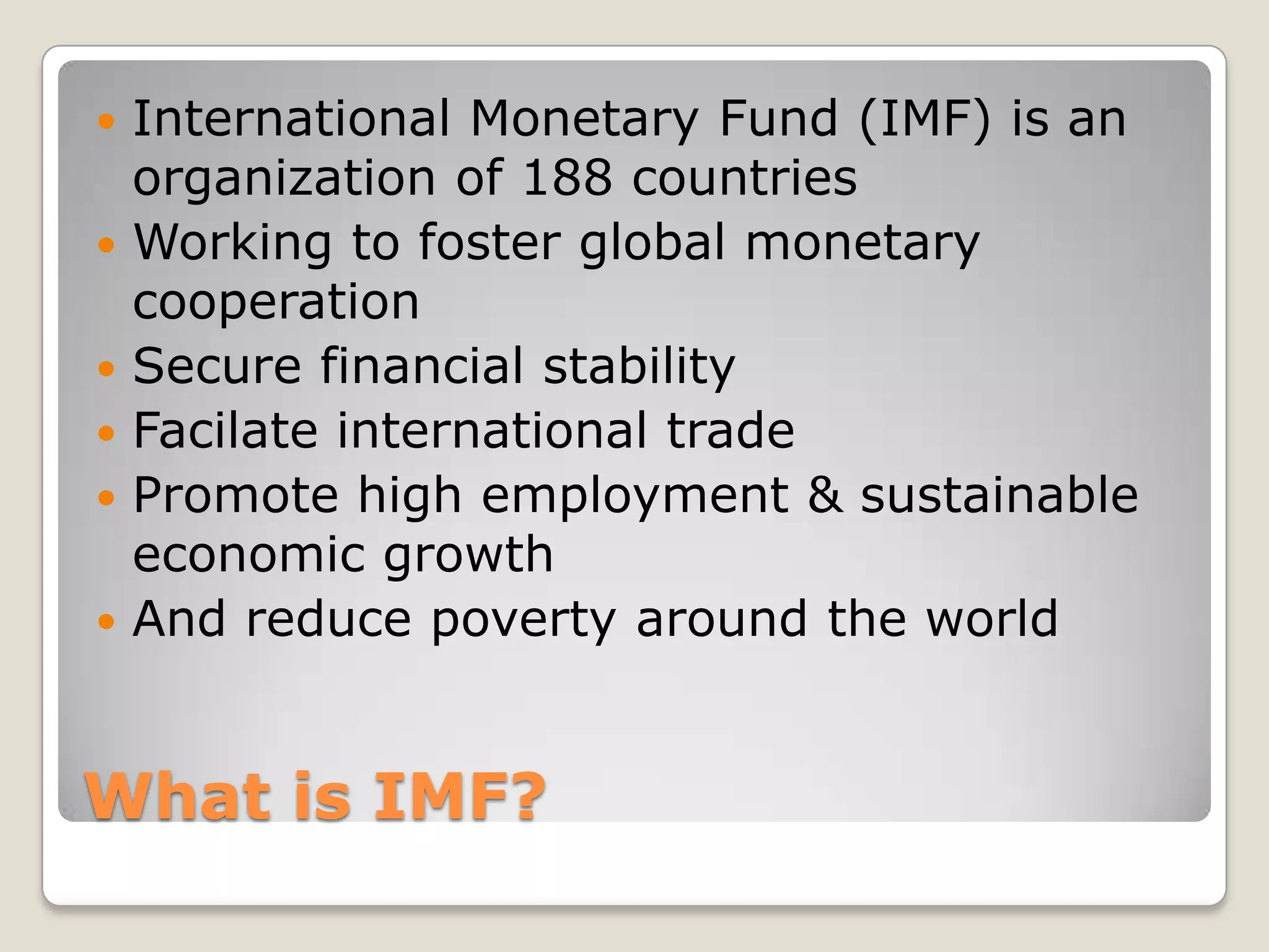 Roles of IMF | PPTX