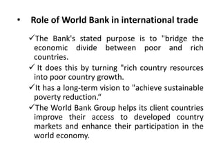 Roles of international economic institutions | PPTX