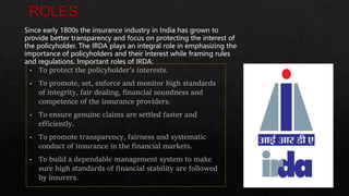 Presentation on roles of IRDAI of India. | PPTX