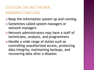 Roles of is department members | PPTX