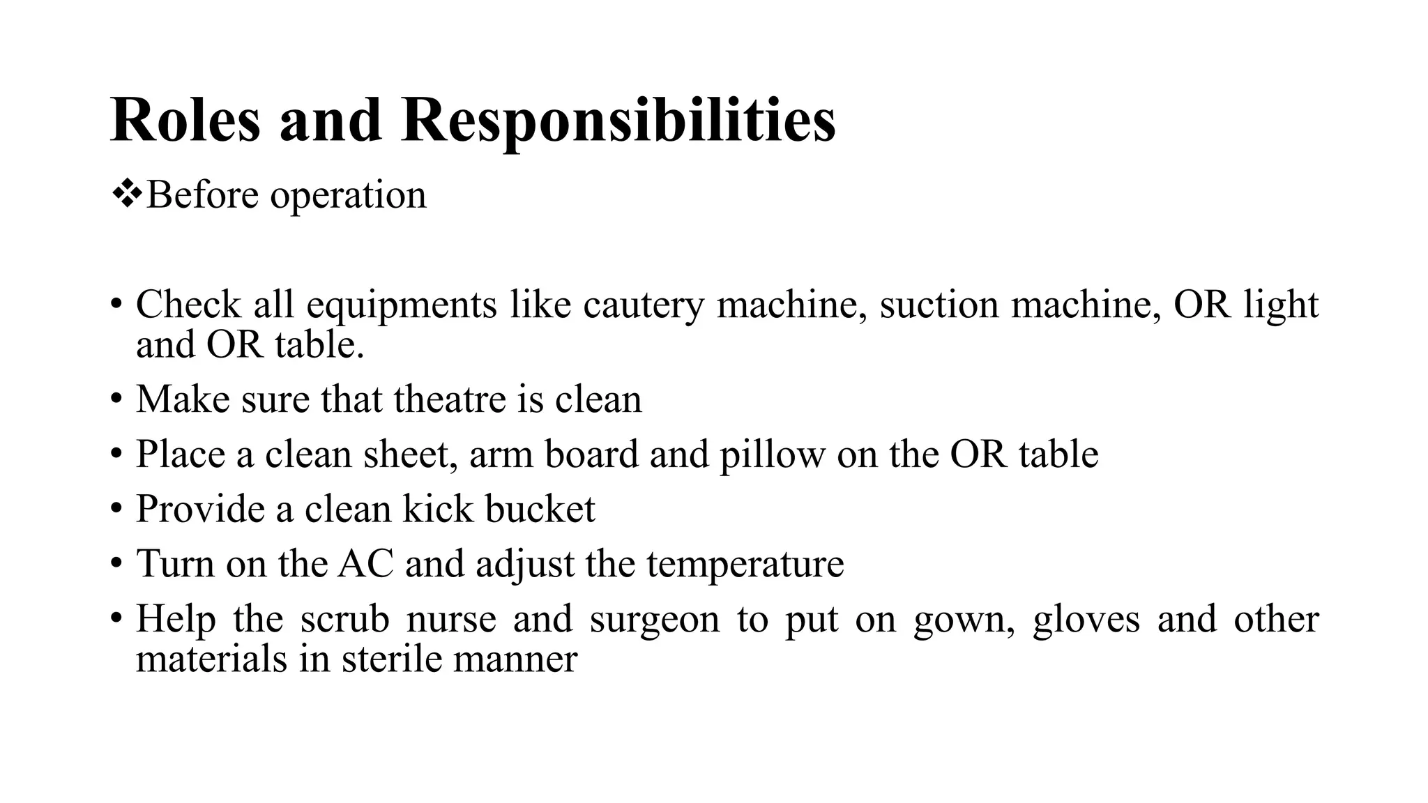 Role od scrub Nurse, anesthesia nurse and circulatory nurse | PPTX