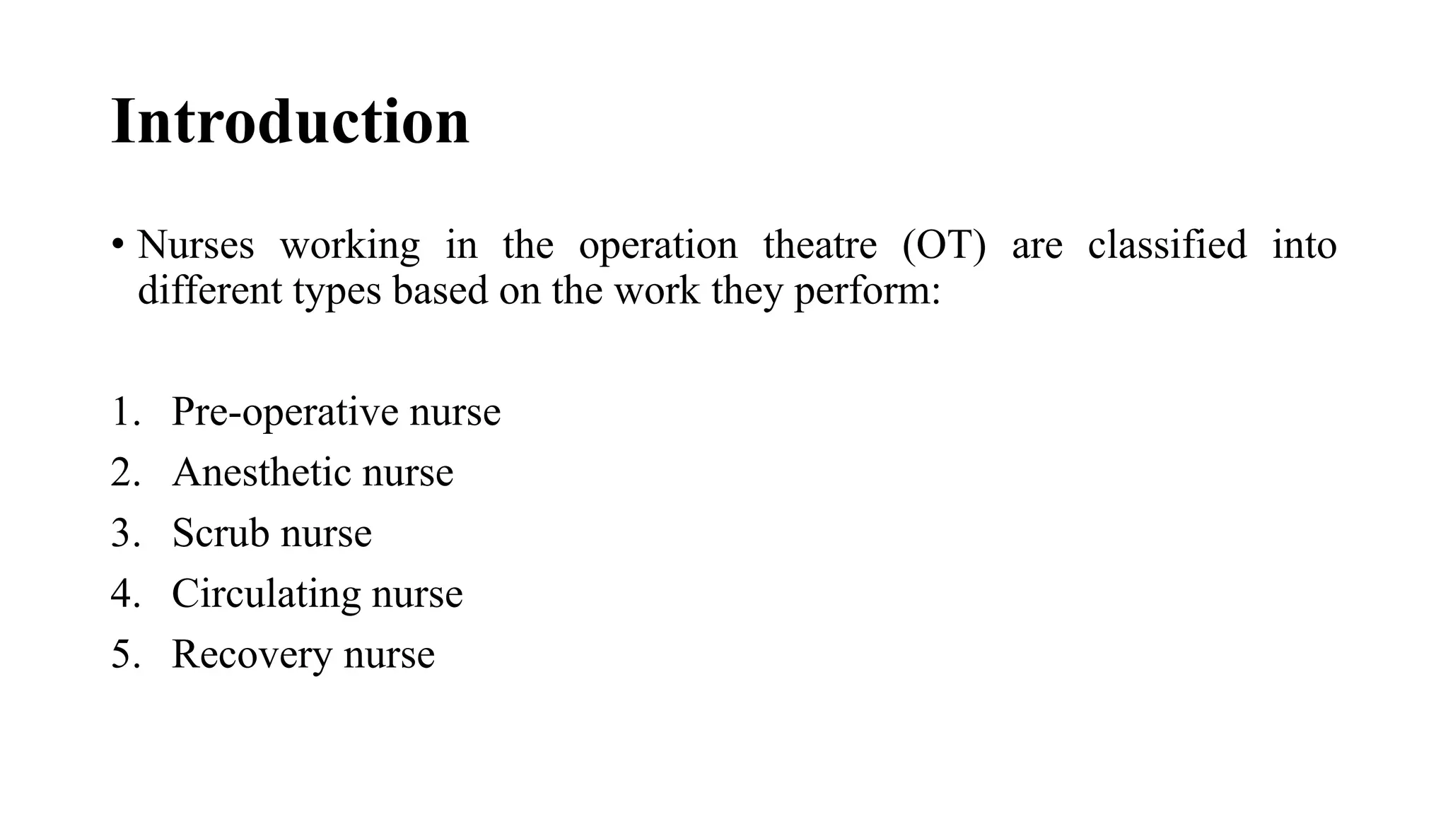 Role od scrub Nurse, anesthesia nurse and circulatory nurse | PPTX