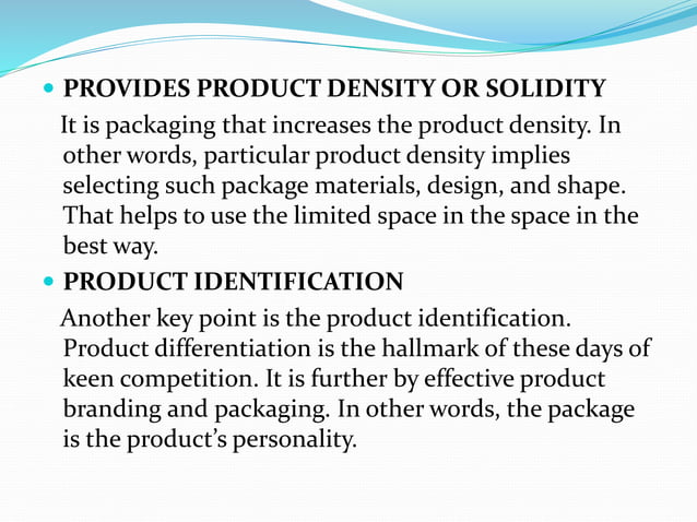 Roles of packaging Functions of product packaging | PPTX