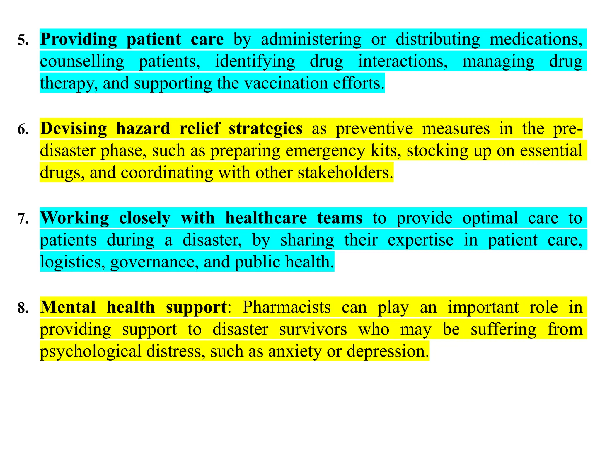 Roles of Pharmacists in Disaster Management | PDF