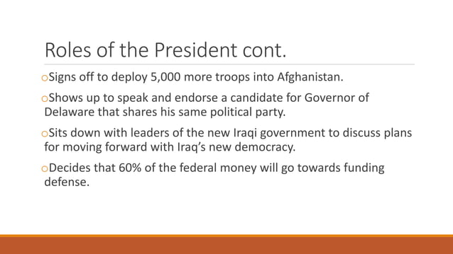 Roles of The President | PPTX