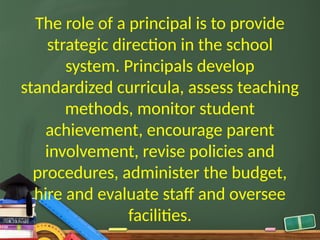 Roles of Principals in educational institutions | PPT