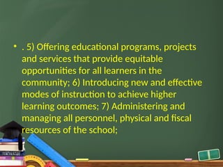 Roles of Principals in educational institutions | PPT