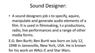 Roles of production team | PPTX