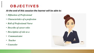 Roles of Professional Nurse (FON.1, unit II) | PDF