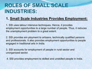 Roles of small scale industries in india | PPTX