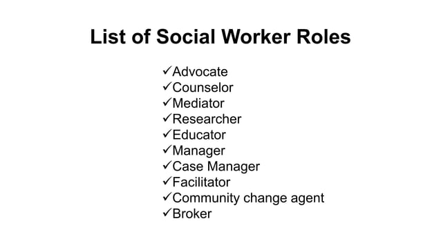 Roles of social workers | PPTX