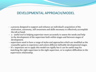 Roles of Supervisor and Developmental Approach | PPT