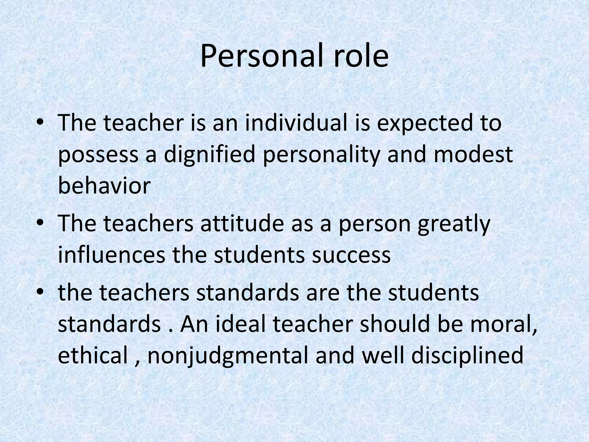 Roles of teacher | PPTX