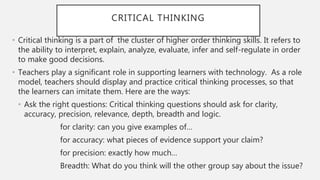 Roles of technology for teaching and learning | PPTX