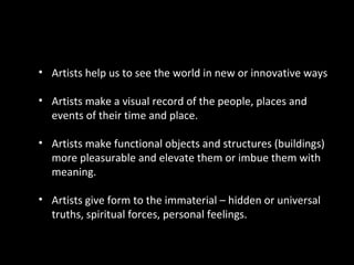 Ch. 1 - Roles of the artist | PPT