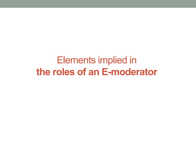 Roles of the e moderator synch | PPTX