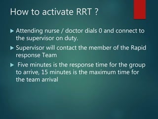 Roles of the medical and nursing staff during emergency codes | PPTX