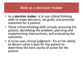 Roles of the Nurse in Health Care.pptx