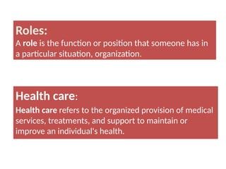 Roles of the Nurse in Health Care.pptx Goal | PPTX