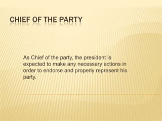 Roles of the president | PPTX