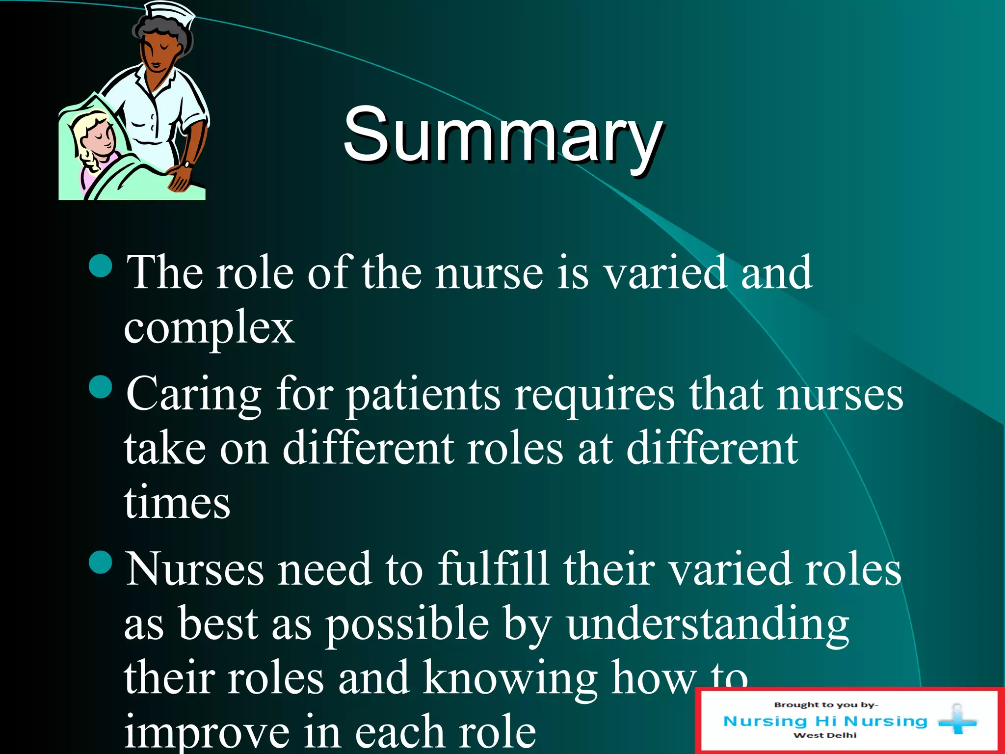 Roles of the Nurse | PPT
