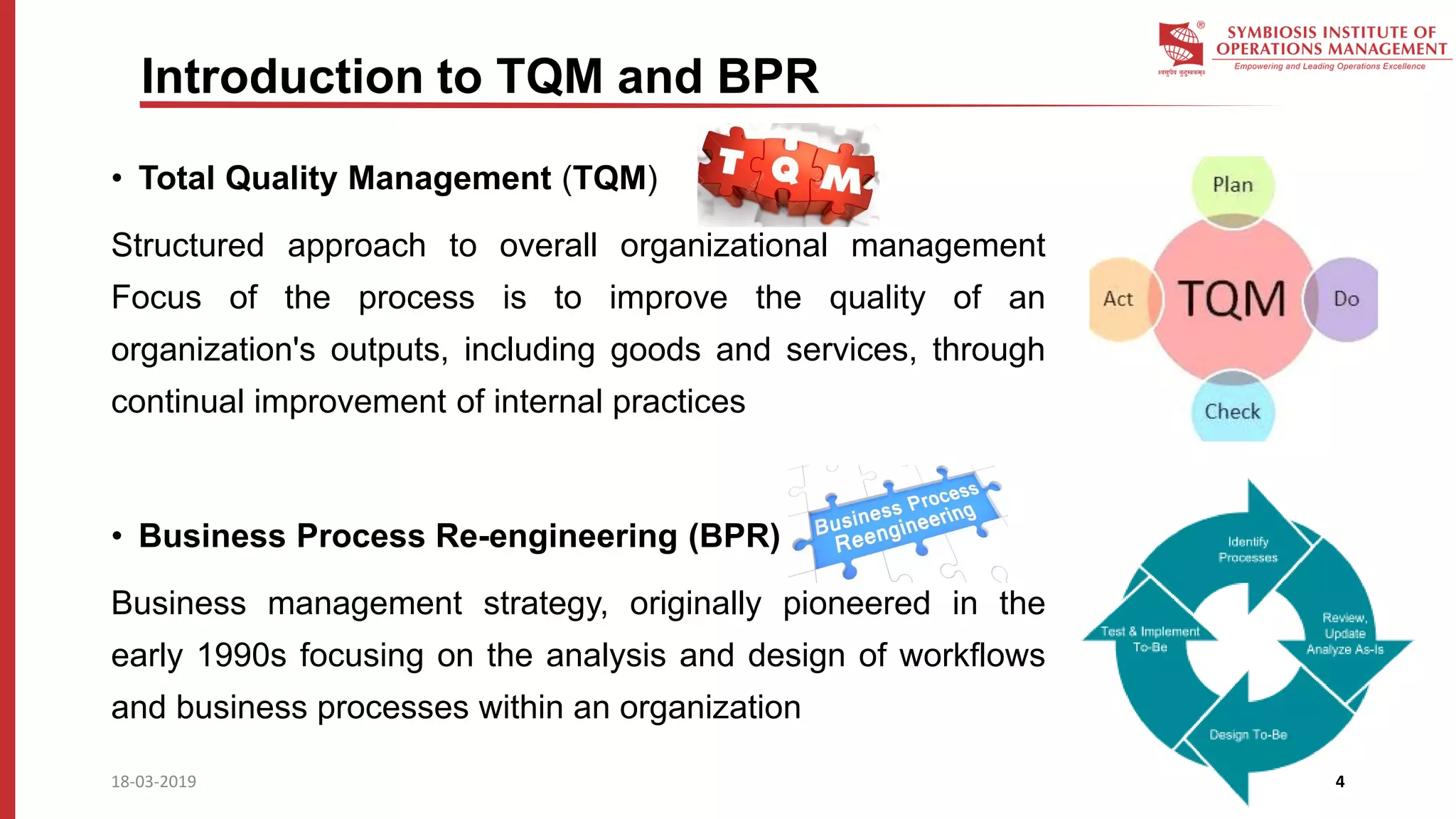 Roles of TQM and BPR in organizational change strategies- Case Study | PDF