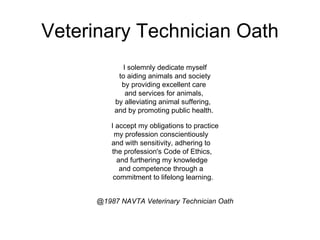 Roles Of Veterinary Technicians | PPT