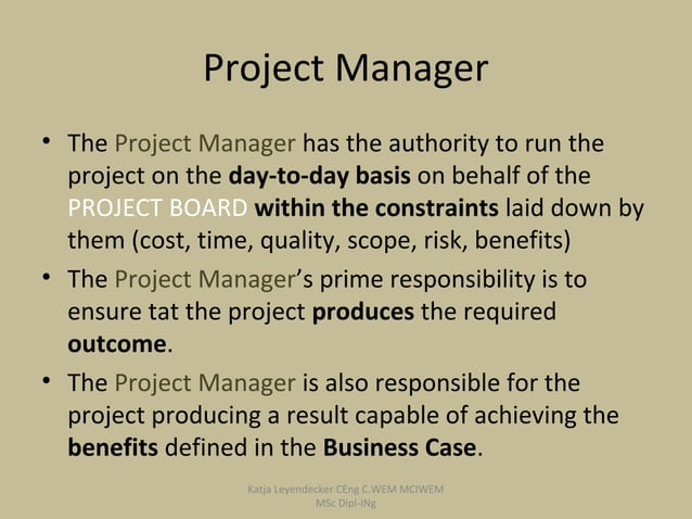 Project management roles in context - PRINCE2 introduction | PPT