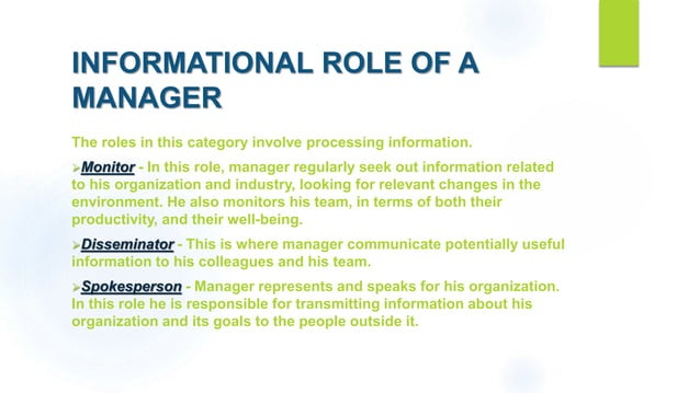Roles, responsibilities and functions of a manager | PPTX