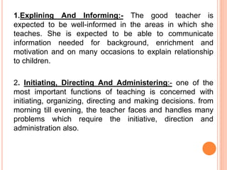 Roles, responsibilities & functions of teacher 3 | PPTX