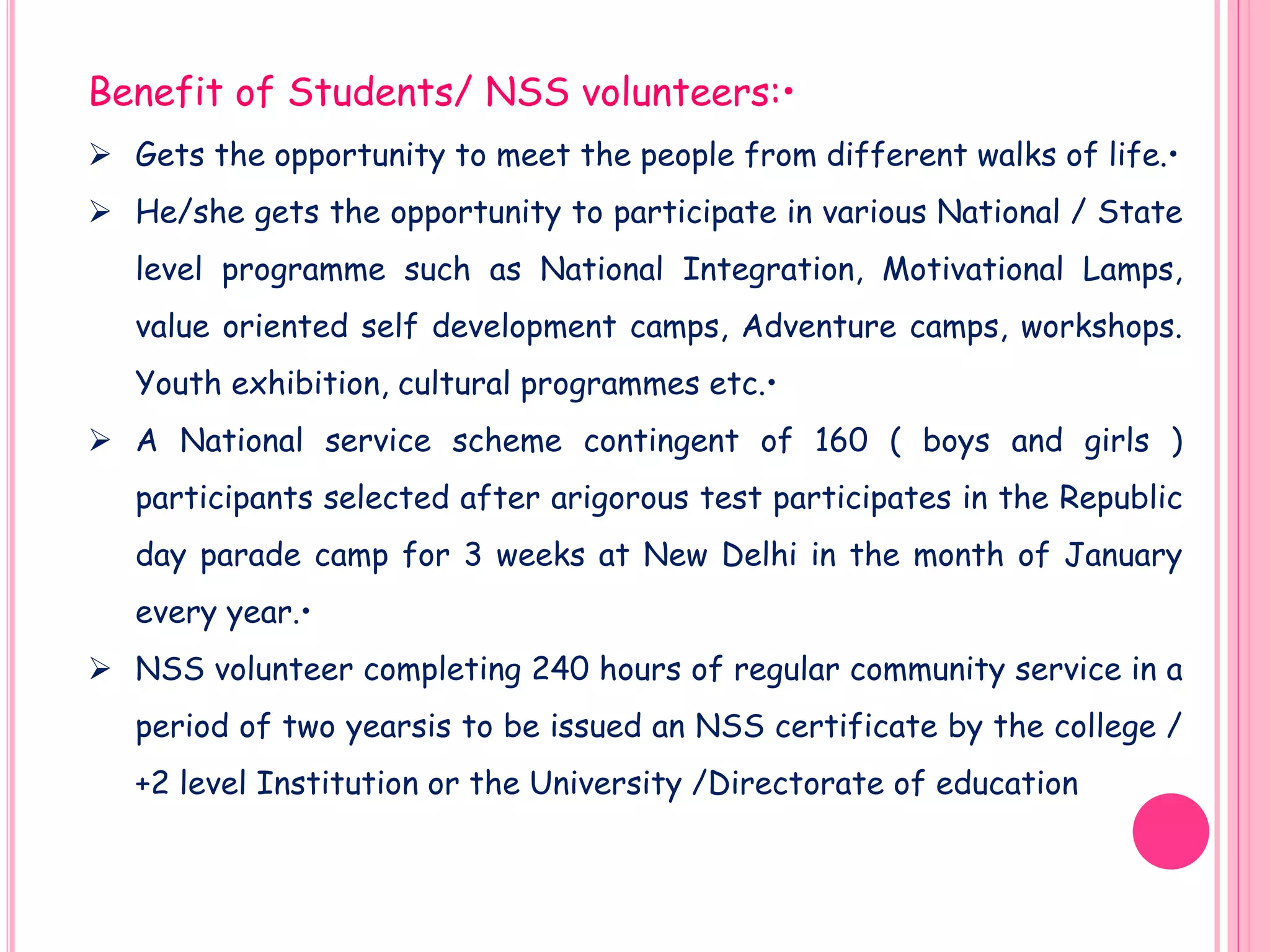 Roles and Responsibilities of NSS Volunteers | PPTX