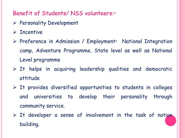 Roles and Responsibilities of NSS Volunteers | PPTX