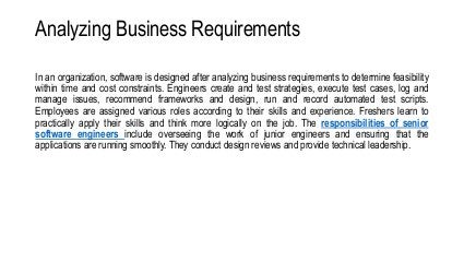 Roles & Responsibilities of Software Engineers | PPT