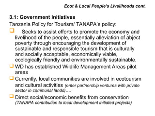 Role_TANAPA.ppt for the tourism and protected area | PPT