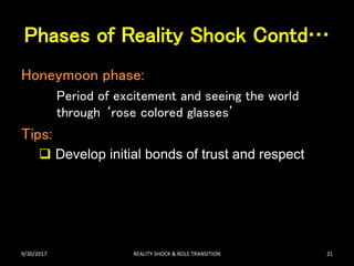 Role transition & reality shock | PPTX