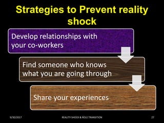 Role transition & reality shock | PPTX
