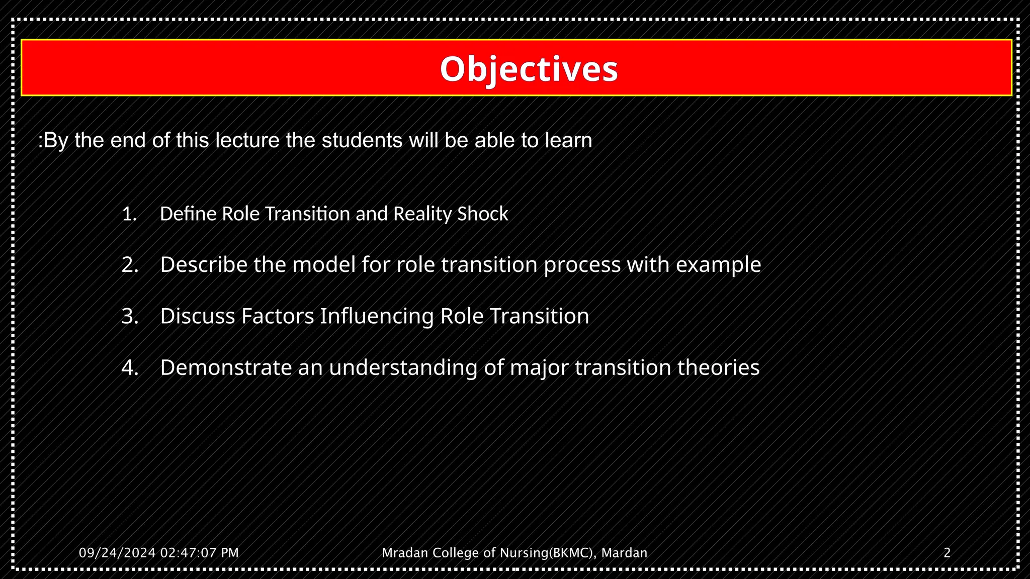 Role Transition and Reality shock.Nursing | PPTX