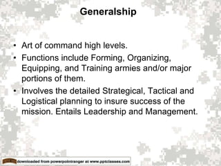 The Role and Use of Military History | PPT