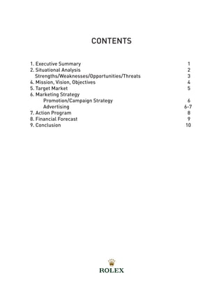 Rolex Marketing Plan | PDF