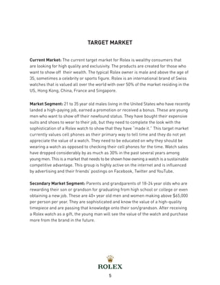 Rolex Marketing Plan | PDF