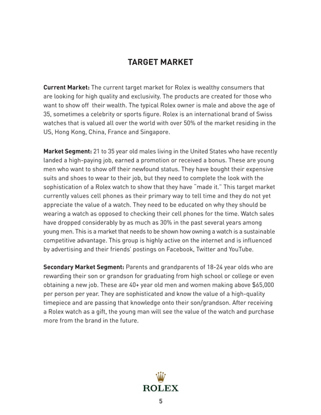 Rolex Marketing Plan | PDF