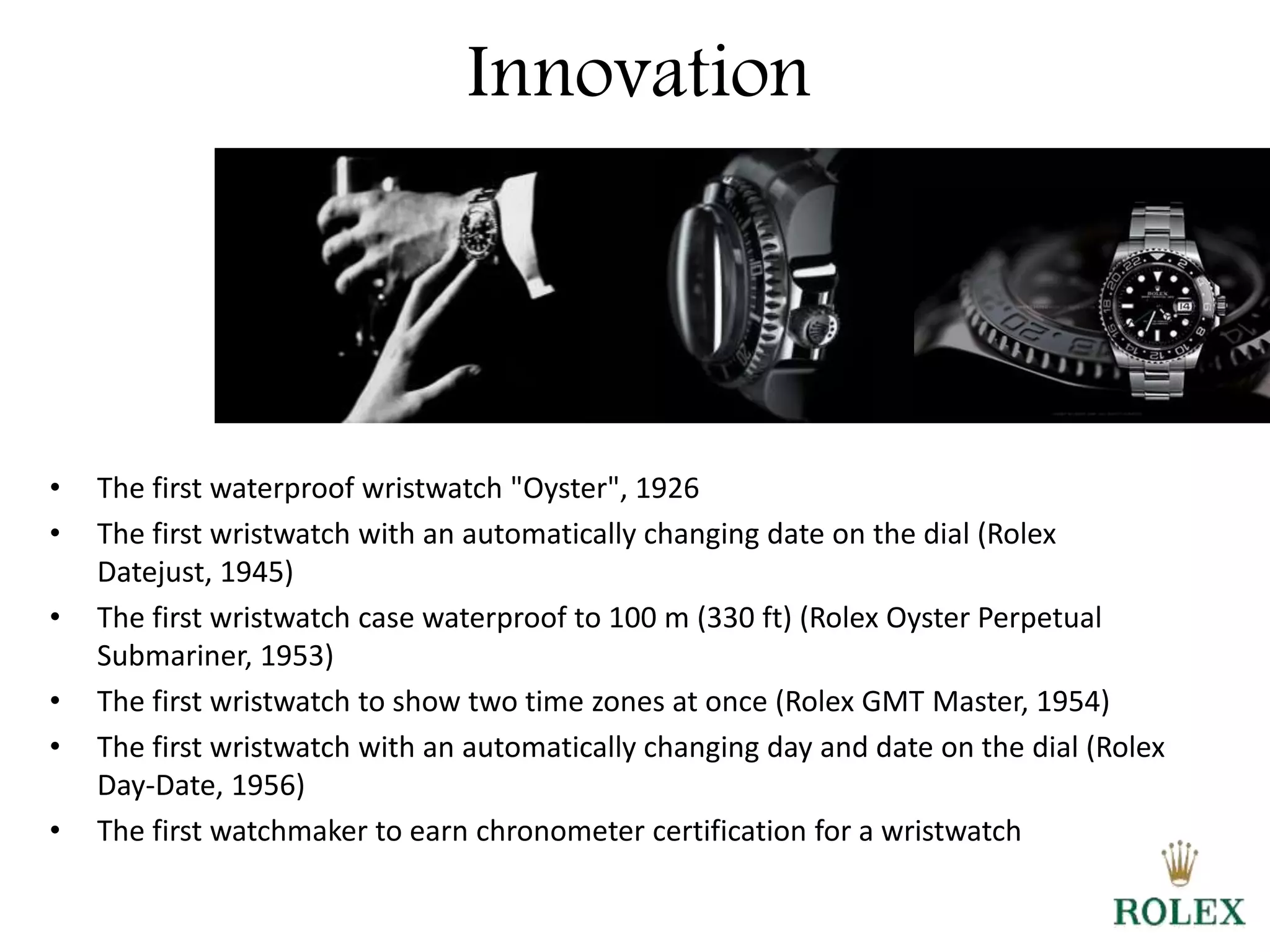 Rolex ppt(includes, introduction, history , innovation, ceo, rolex ...