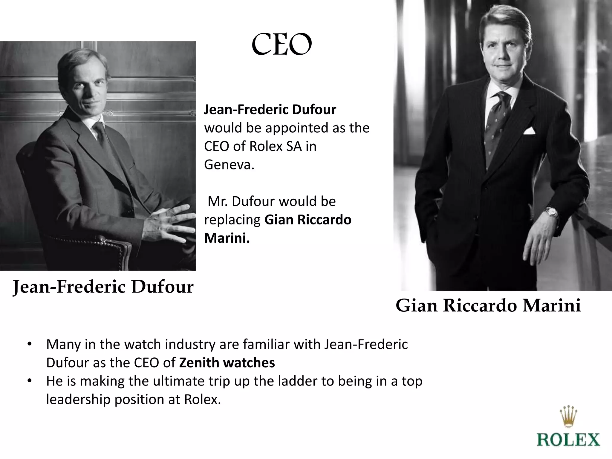 Rolex ppt(includes, introduction, history , innovation, ceo, rolex ...