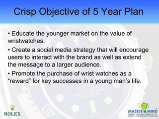 Rolex Marketing Plan - Detailed Study | PPT | Marketing and Advertising ...