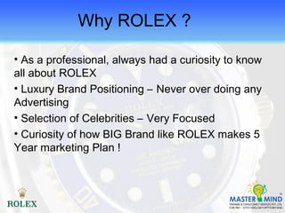 Rolex Marketing Plan - Detailed Study | PPT | Marketing and Advertising ...